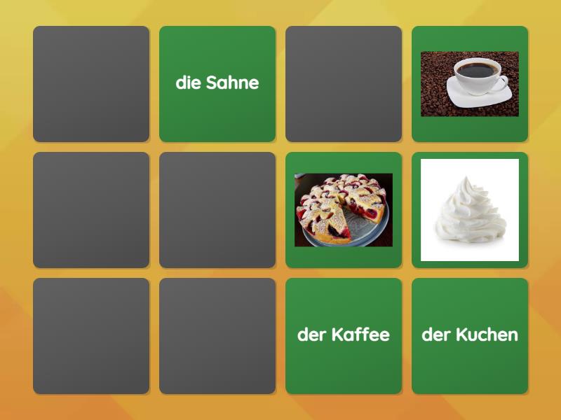 A1 K4 Kaffee und Kuchen - Passende Paare