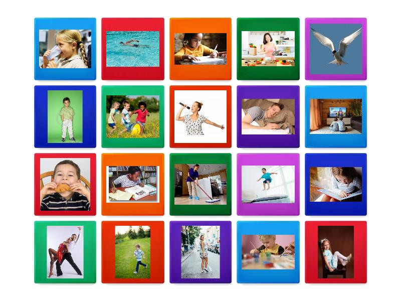 Basic Verbs Flipping cards - Flip tiles