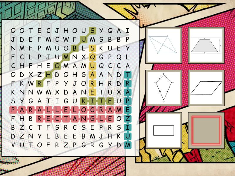 Types of Quadrilaterals - Wordsearch