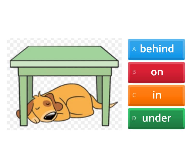 PREPOSITIONS- DESCUBRECREANDO- ON IN UNDER BEHIND - Quiz