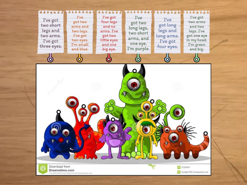 Find the monster - Labelled diagram