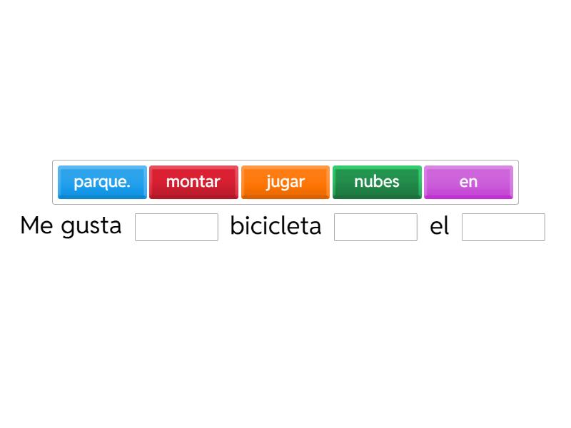 Montar bicicleta. Completa las oraciones - Complete the sentence