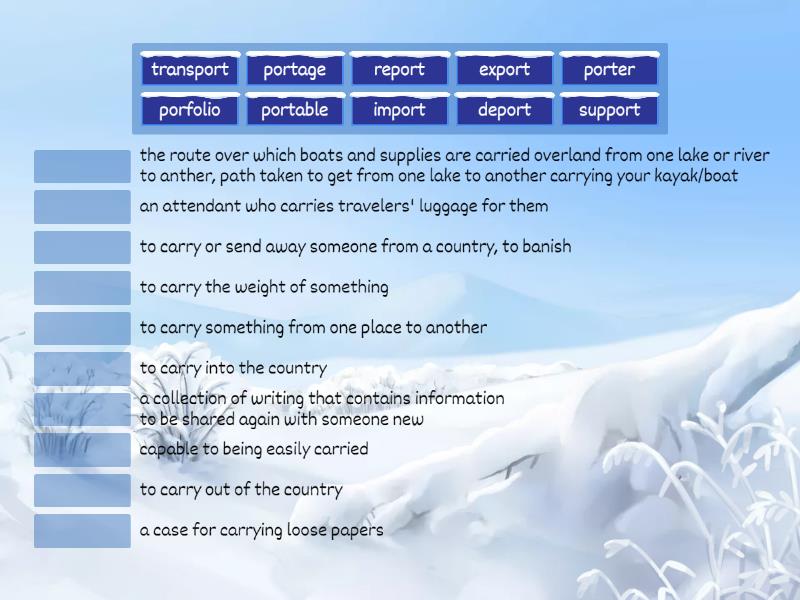 port words and definition - Match up