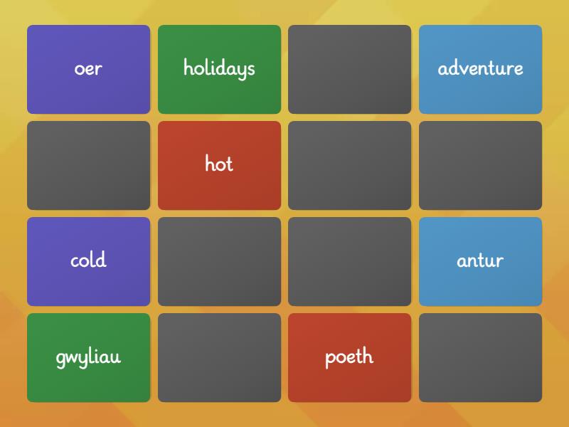 Mathau O Wyliau Matching Pairs
