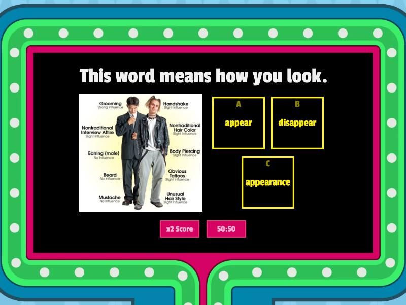 ADV EAR Words- Comprehension - Gameshow quiz