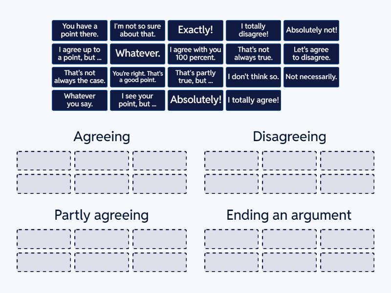 Agreeing / Disagreeing - Group sort