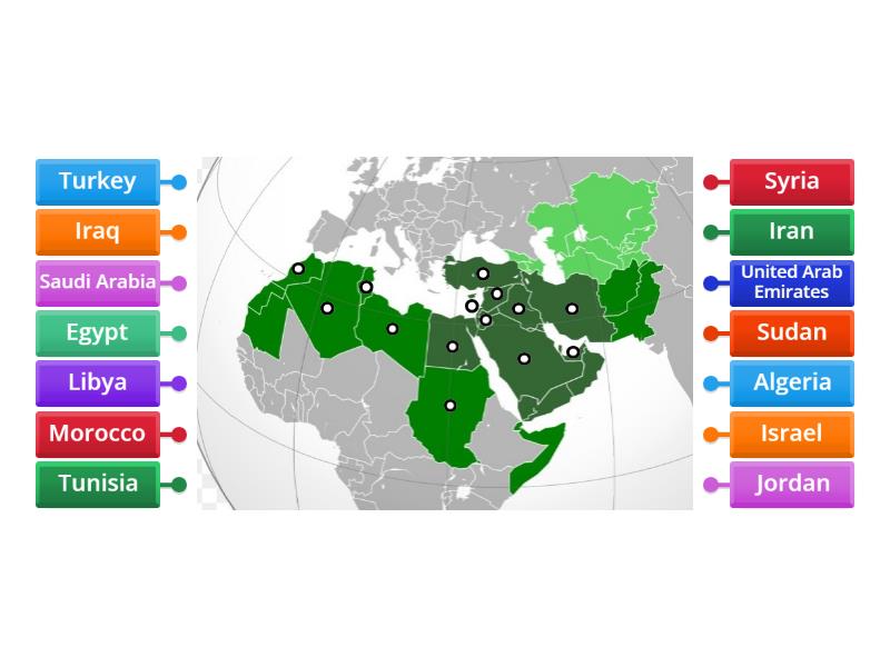 West Asia and North Africa - Labelled diagram