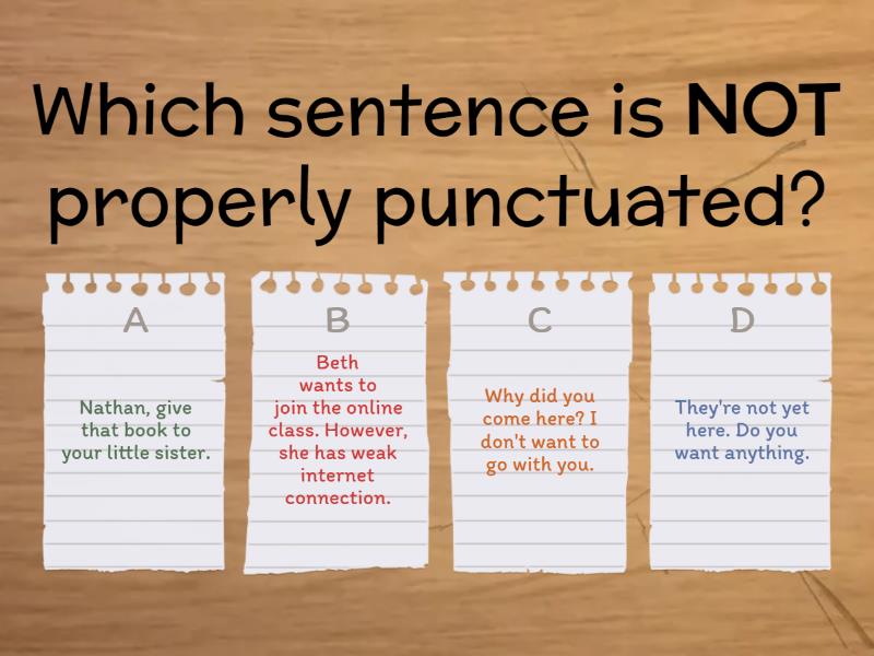 PUNCTUATION MARKS - Quiz