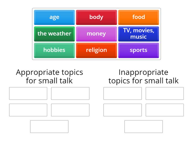 Small Talk Topics - Group sort