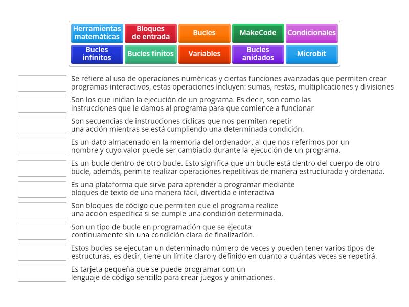 Recordando conceptos - Match up