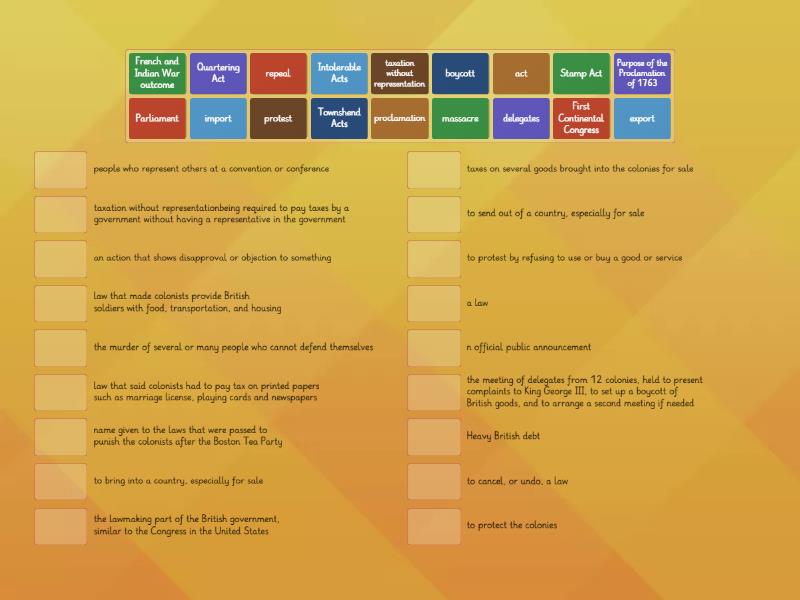 TCI Lesson 10 Review - Une las parejas