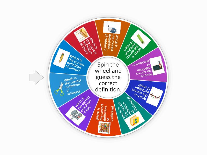 Spin the Wheel-Objects in the Classroom - Rueda aleatoria