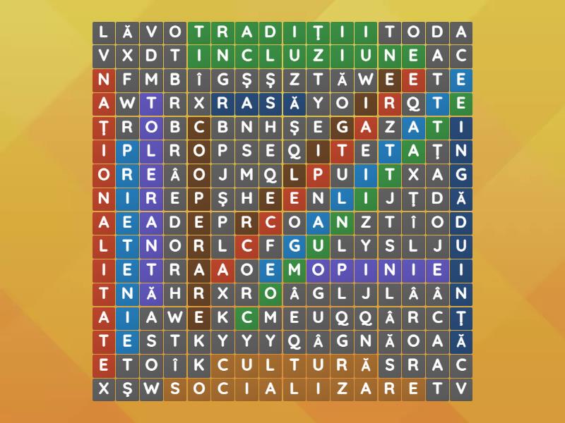 Incluziune socială - Wordsearch