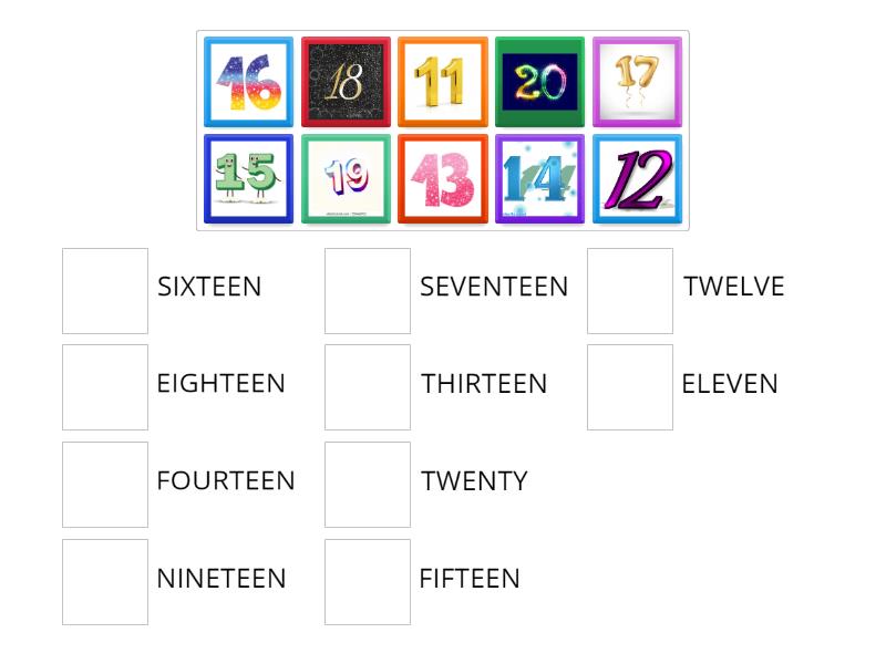 AJ - numbers - Match up