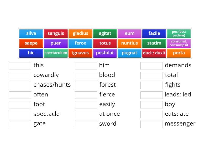 CLC Stage 8 Vocabulary - Match up