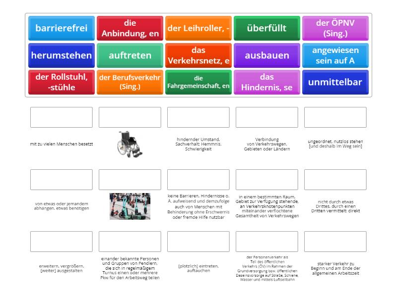 Wortschatz Mobilität_Einstieg_Vielfalt C1 - Match up