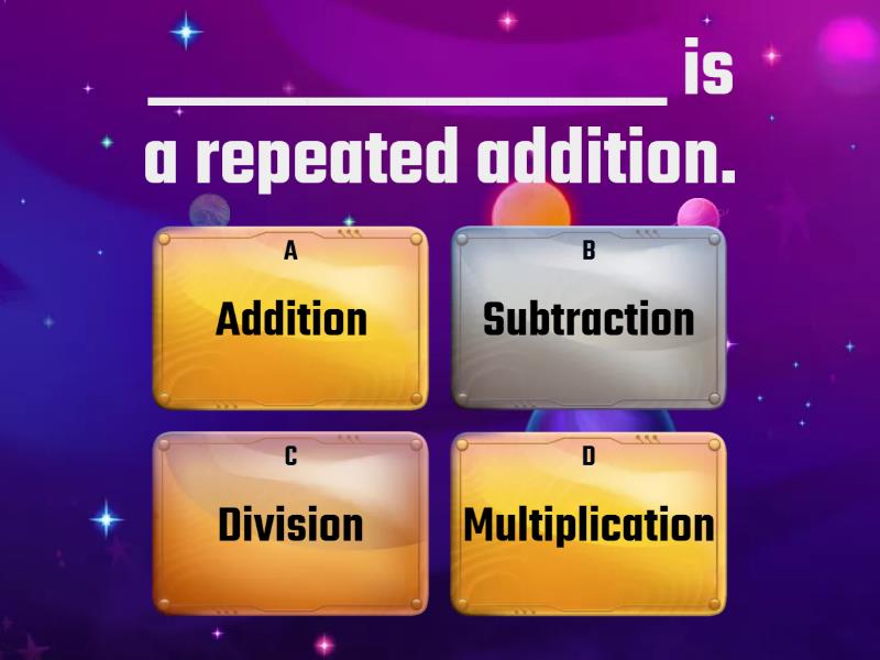 2 - MULTIPLICATION of Whole Numbers - Quiz