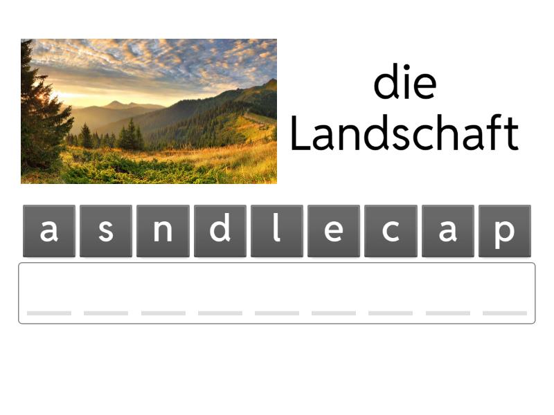Describing landscapes - vocabulary - Anagram