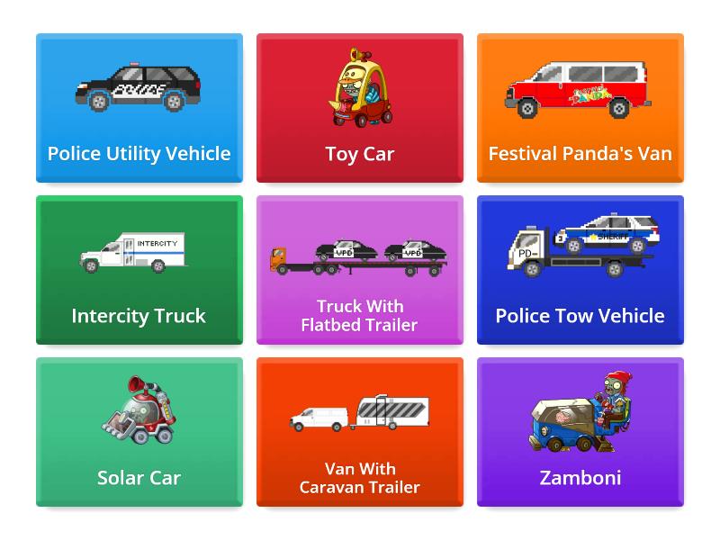 Canal Panda, BFDI And PVZ Vehicles - Flip tiles