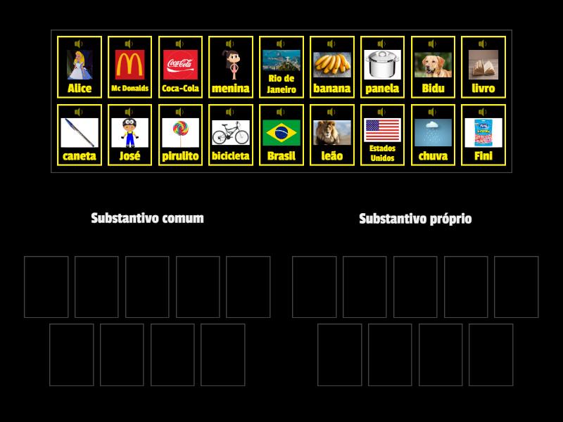 JOGO DOS SUBSTANTIVOS - Group sort