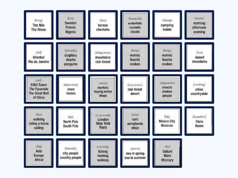 Comparative and Superlative Adjectives - Flip tiles