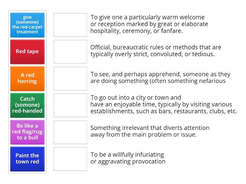 Red- Idioms - Match up
