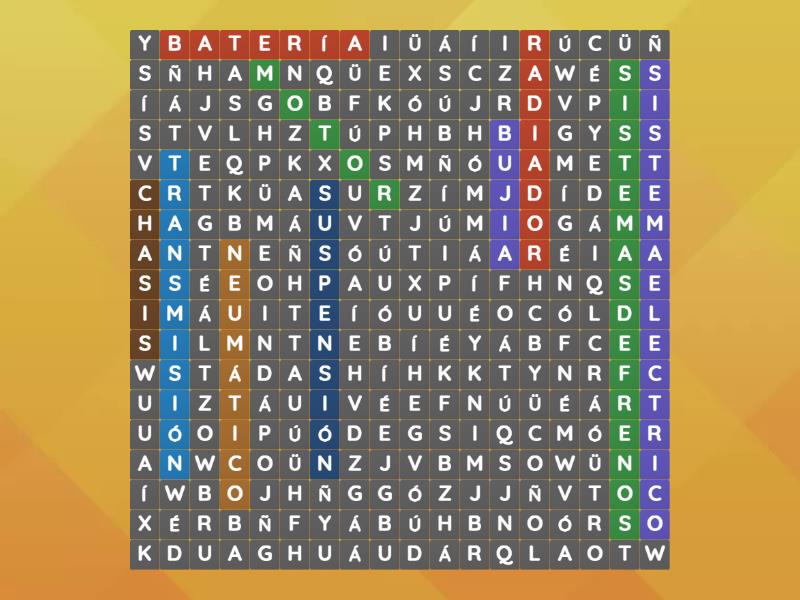 Partes de un vehiculo - Wordsearch