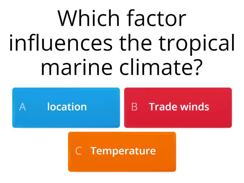 Tropical Marine Climate - Quiz