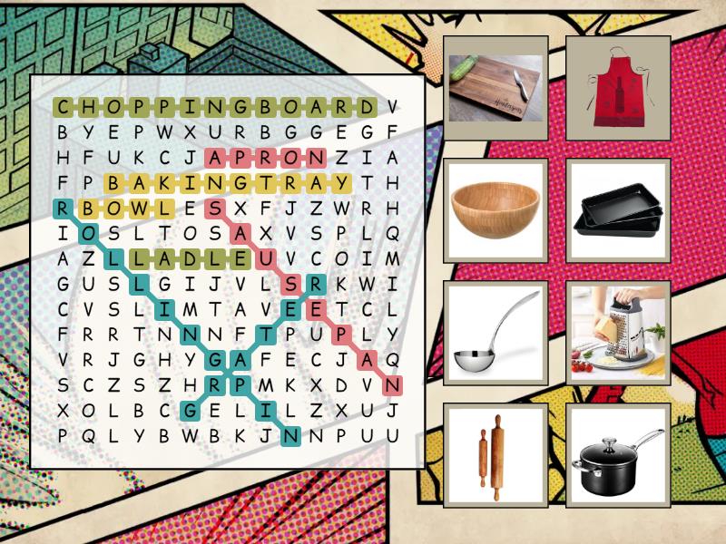kitchen utensils - Wordsearch