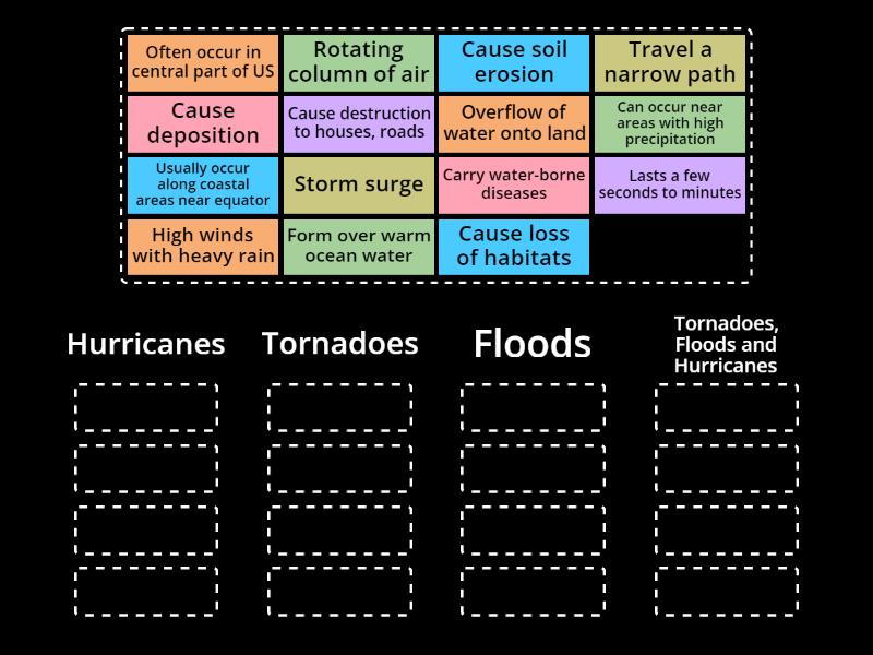 Natural Disasters and Ecosystems - Group sort
