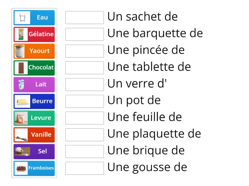 Les expressions de quantité - Apparier