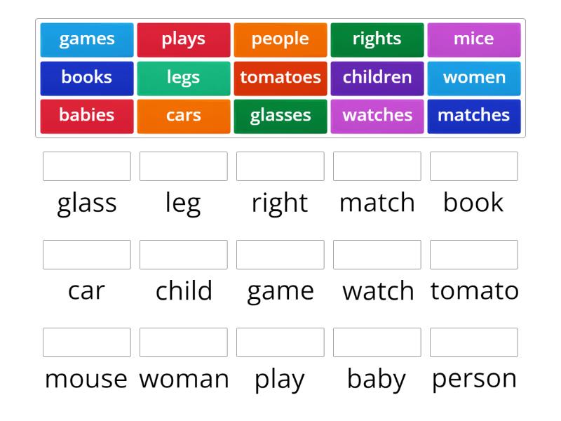 Plural of Nouns - Match up