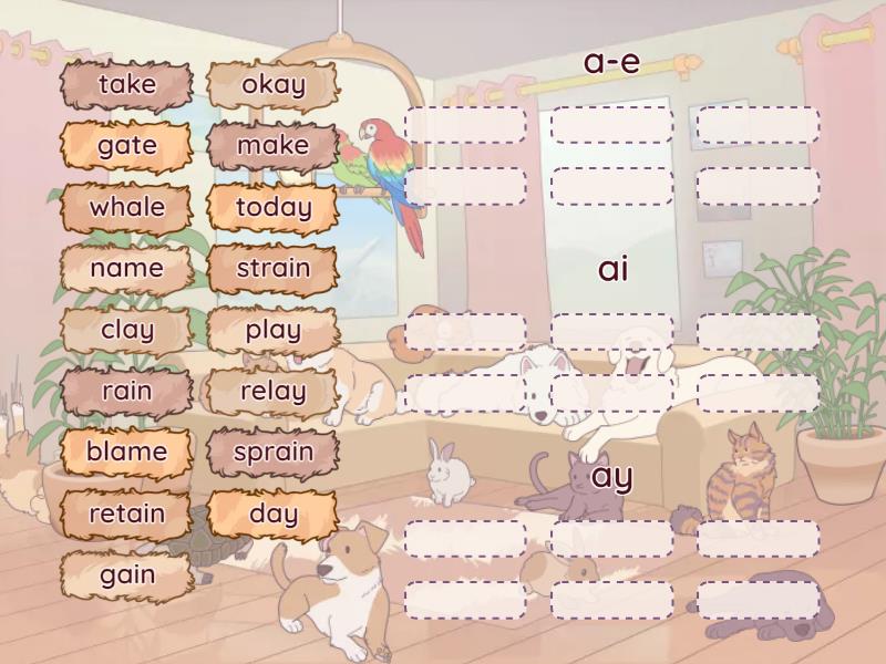 Long A spelling sort - Group sort