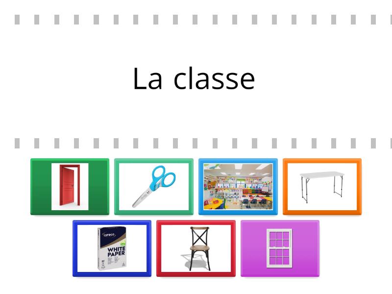 French classroom object - Find the match