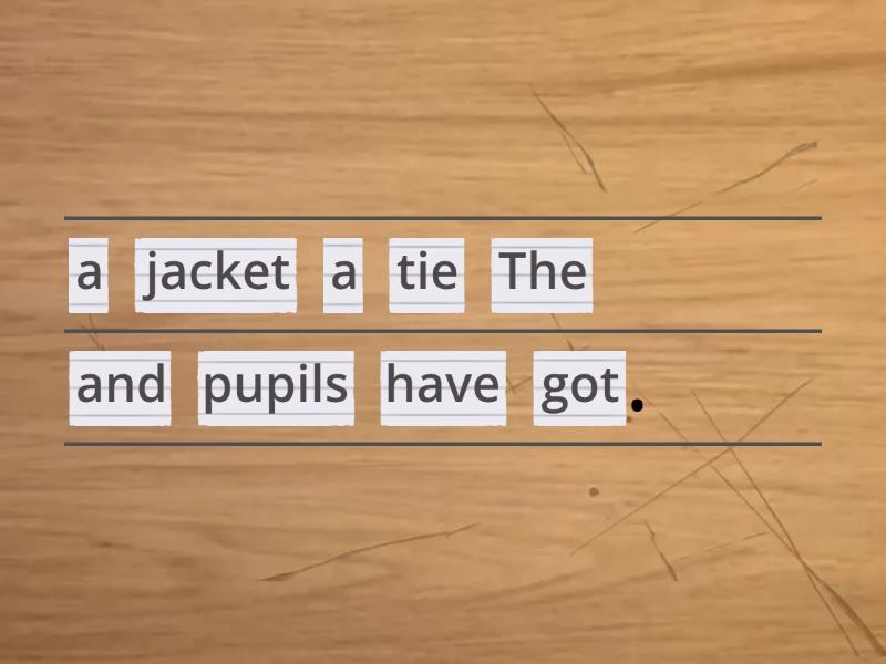 My school uniform : mets les mots en ordre puis recopie les phrases ...