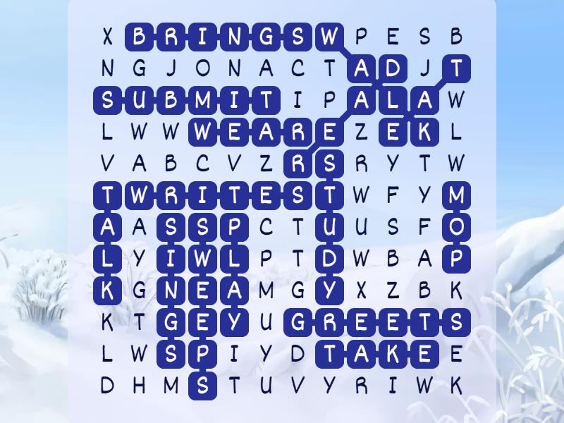 Simple present Exercise 3 - Wordsearch