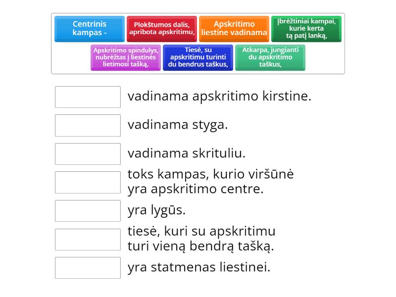Apskritimo geometrija - Match up