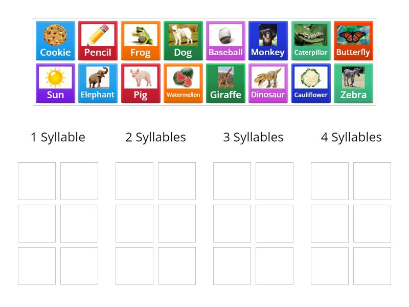 Counting Syllables - Group sort
