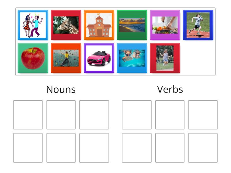 Noun and Verb Sort - Ordenar por grupo