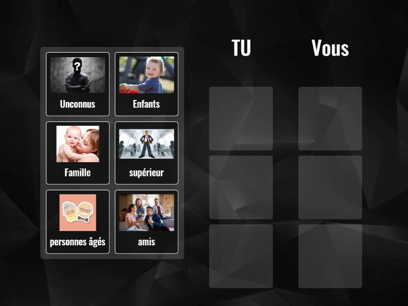 ¿Tu ou vous? - Group sort