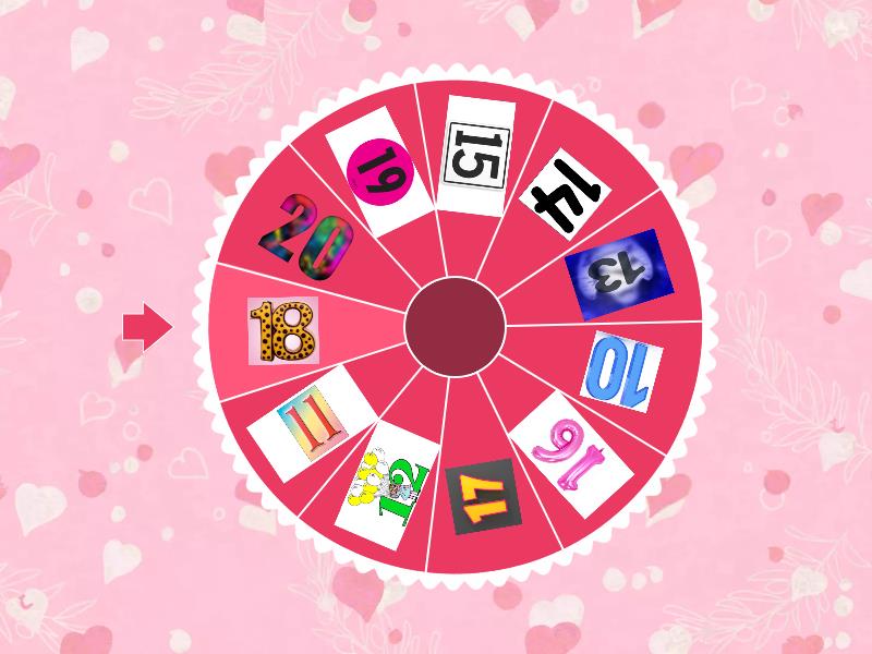 Spinner for Teen Number Bingo - Spin the wheel