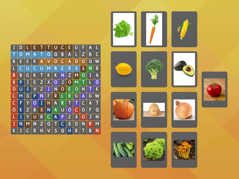 Vegetables - Sopa de letras
