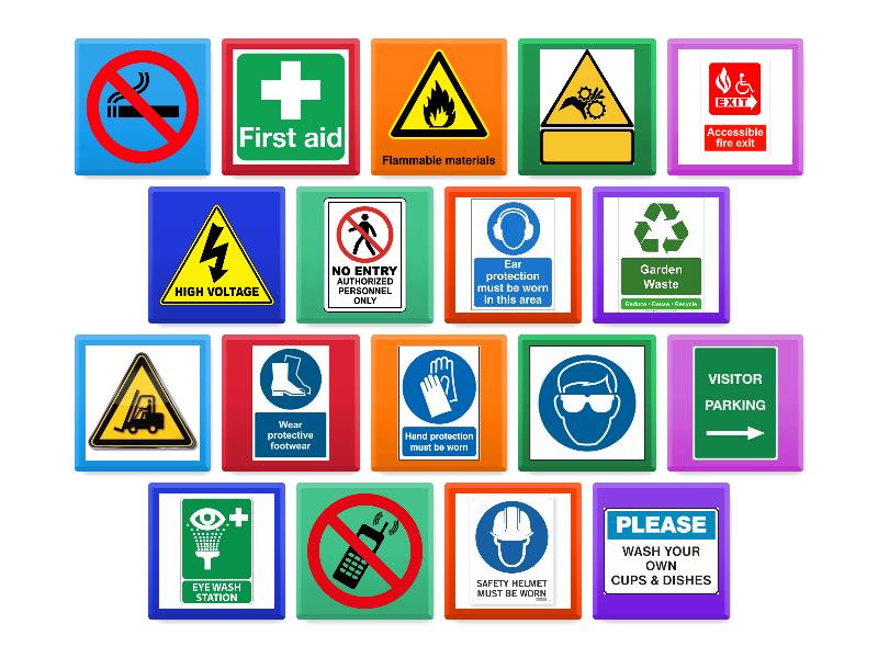 Reading Warning Signs at Work - Flip tiles