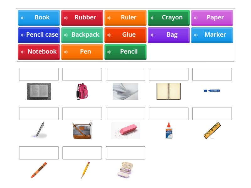 School supplies - Match up