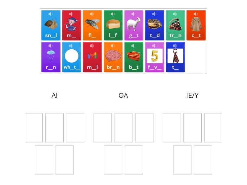 PHONICS - AI/OA/IE - Group sort