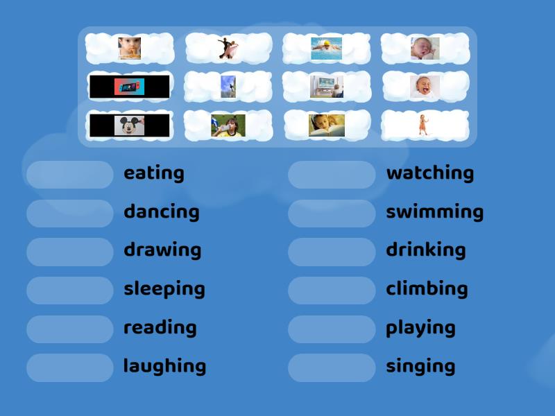Ready 1B Unit 4 - Action words (-ing) - Match up