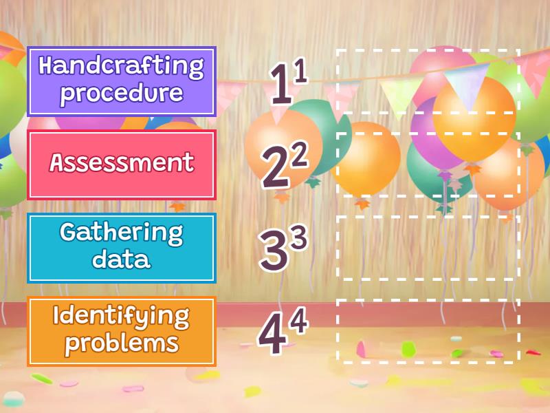Arrange the following items - Rank order