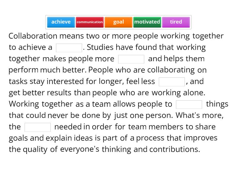 Effective Collaboration - Complete the sentence