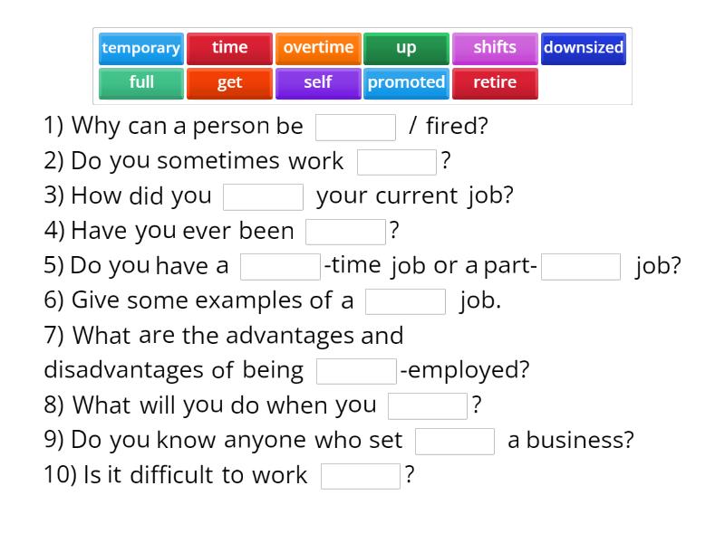 English File Intermediate 8B speaking work - Complete the sentence