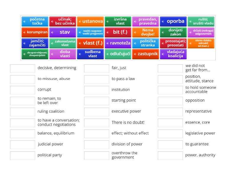Unit 16, Day 2 Vocabulary - Match up